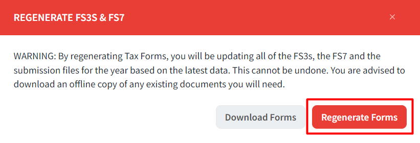 Regenerating Tax Forms (FS7 and FS3s) and Refreshing Reports (FS5 ...