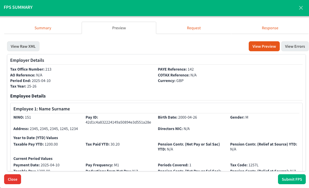 FPS Submission to HMRC – Buddy (UK)