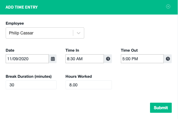 Adding Timesheet Entries – Buddy