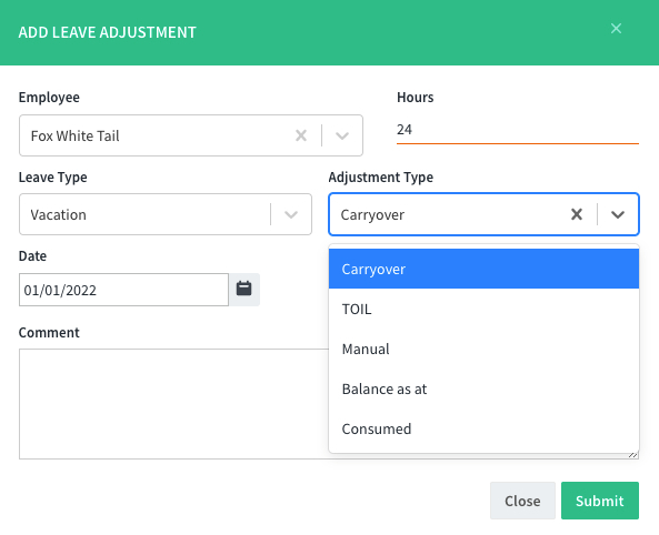 Adjusting Leave Balances – Buddy (UK)