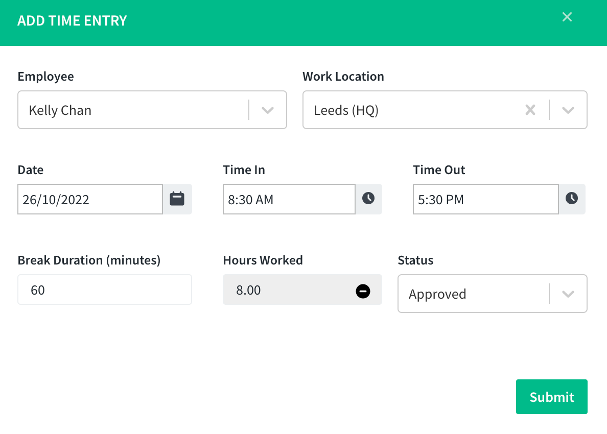 Adding Timesheet Entries – Buddy (UK)
