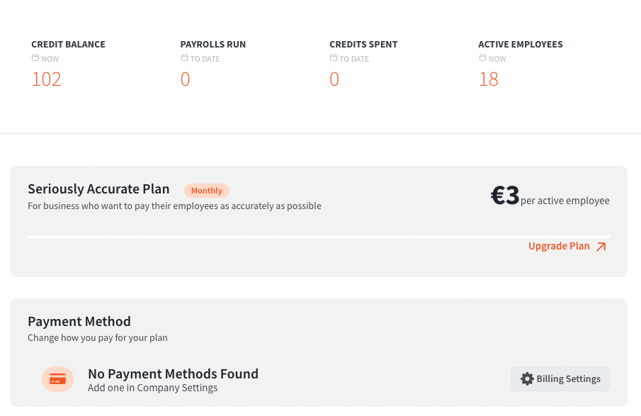 Billing Page Overview (Subscription Plans, Payment Methods and History) – Buddy (MT)